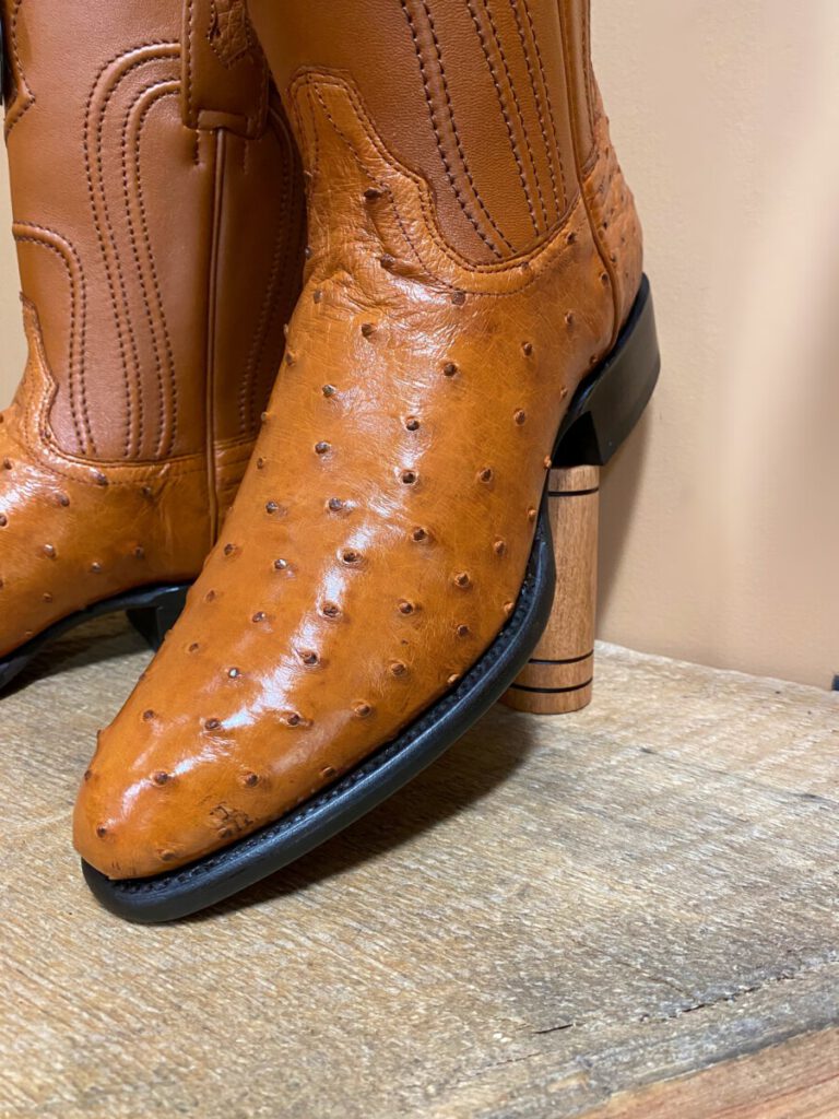 Los Altos – Roper Boot Ostrich Honey – El Potrerito