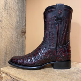 Los Altos – Roper Boot Caiman Belly Black Cherry – El Potrerito