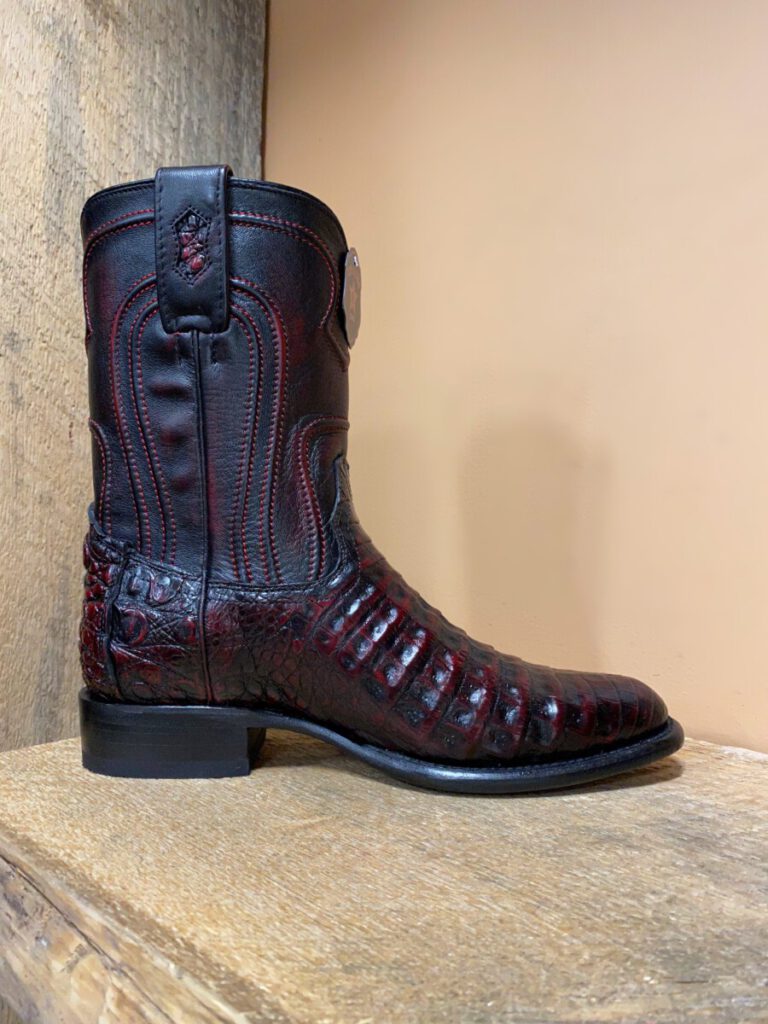 Los Altos – Roper Boot Caiman Belly Black Cherry – El Potrerito