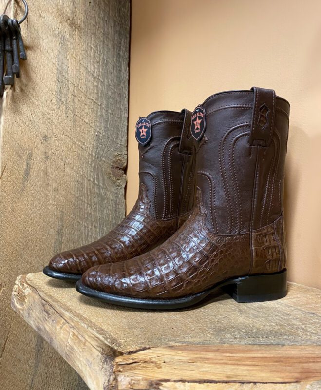 Los Altos – Los Altos Men’s Caiman Belly Roper Boot ( Brown ) – El ...