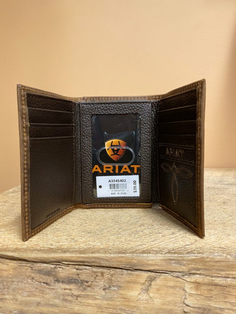 ARIAT Unisex Ariat Western Wallet Mens Trifold Distressed USA Flag ...