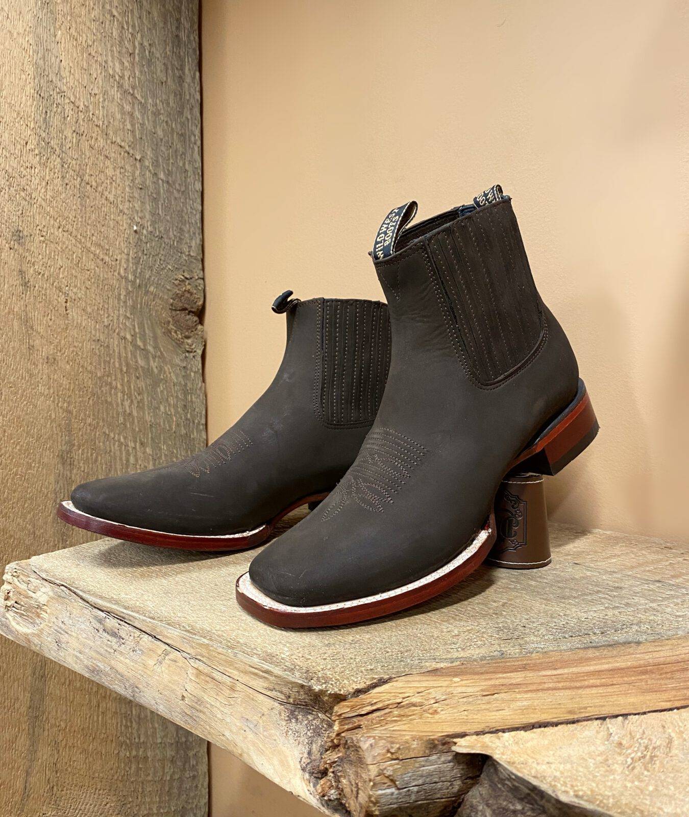 Wild West – Men’s Square Toe Botines ( Brown) – El Potrerito